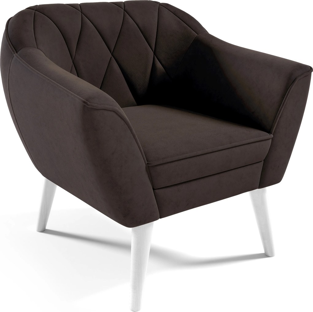 Eka Křeslo PRIME Látka Velutto: Kávová (Velutto 06), Výběr nohou: Černé
