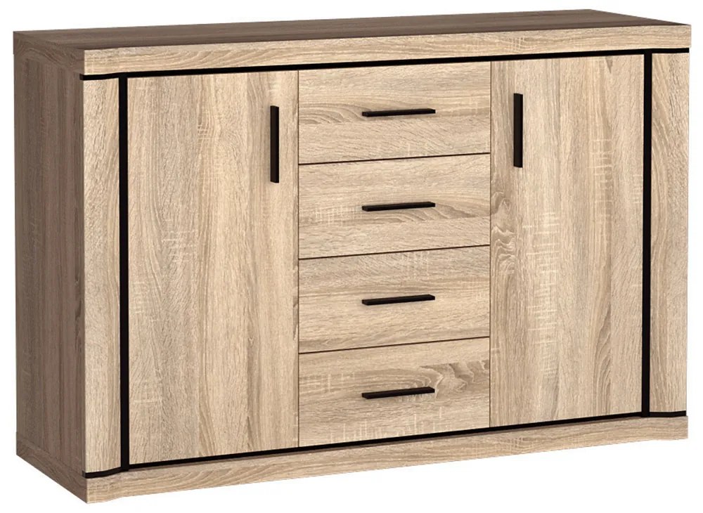 Obývací stěna se skříní DALLAS s | sestava F | 295 + 137 cm | 5 dílů | sonoma