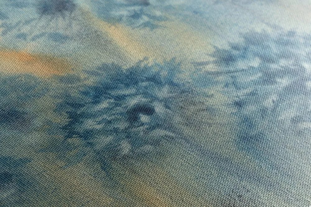 Obraz modrá pampeliška v akvarelový provedení