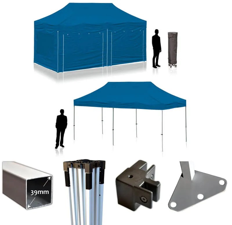 Nůžkový párty stan RedX® HOBBY 3x6 m (Kvalitní párty stany 3x6 m - dostupné v 11 barvách a možností vlastního potisku)