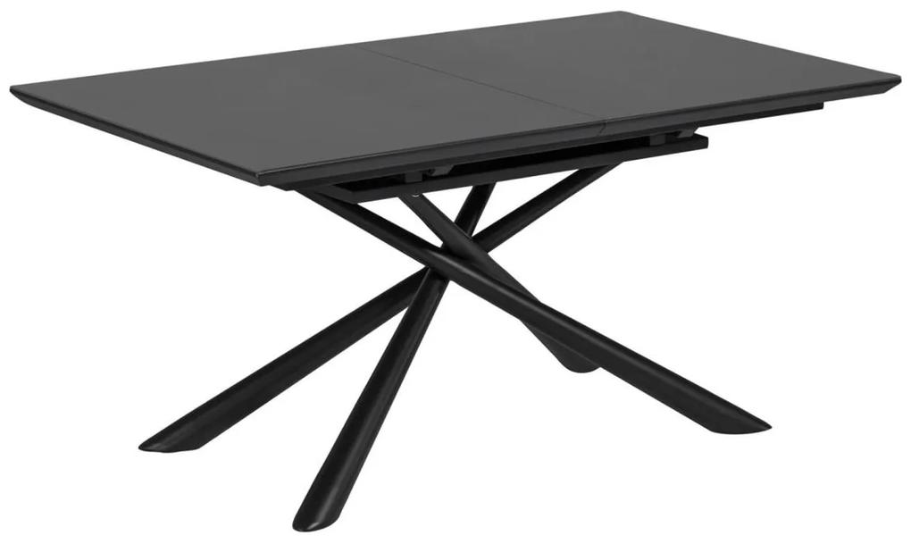 Černý skleněný rozkládací jídelní stůl Kave Home Theone 160-210 x 90 cm