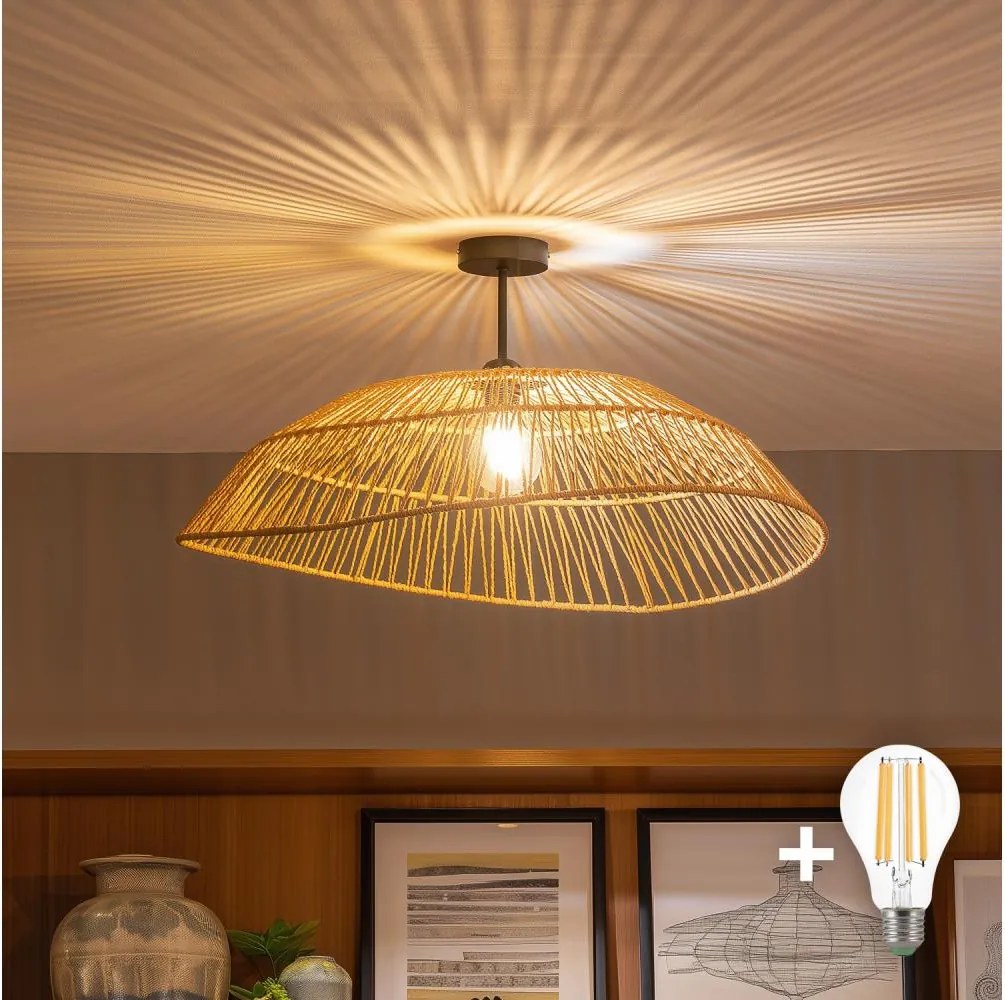 BRILAGI - LED Přisazený lustr CERIA BOHO 1xE27/60W/230V pr. 70 cm černá/hnědá