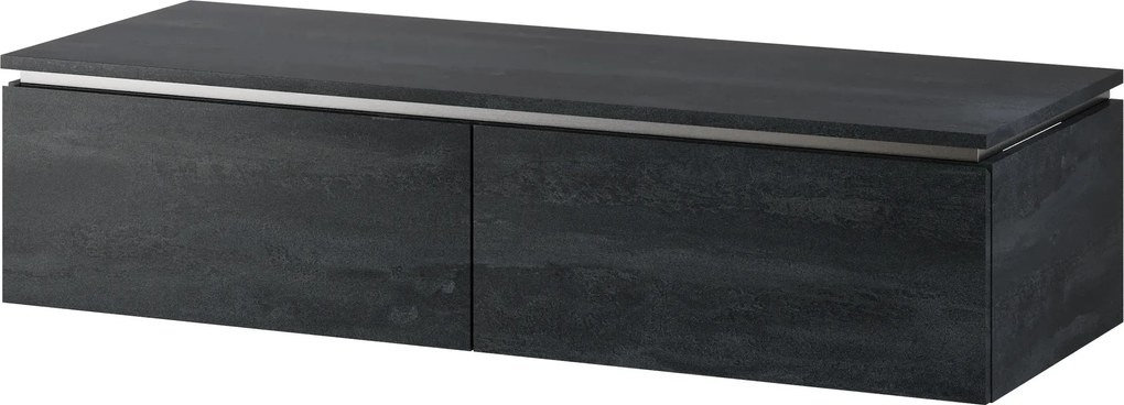 Závěsná skříňka pod umyvadlo Letto 01 120 cm černý beton