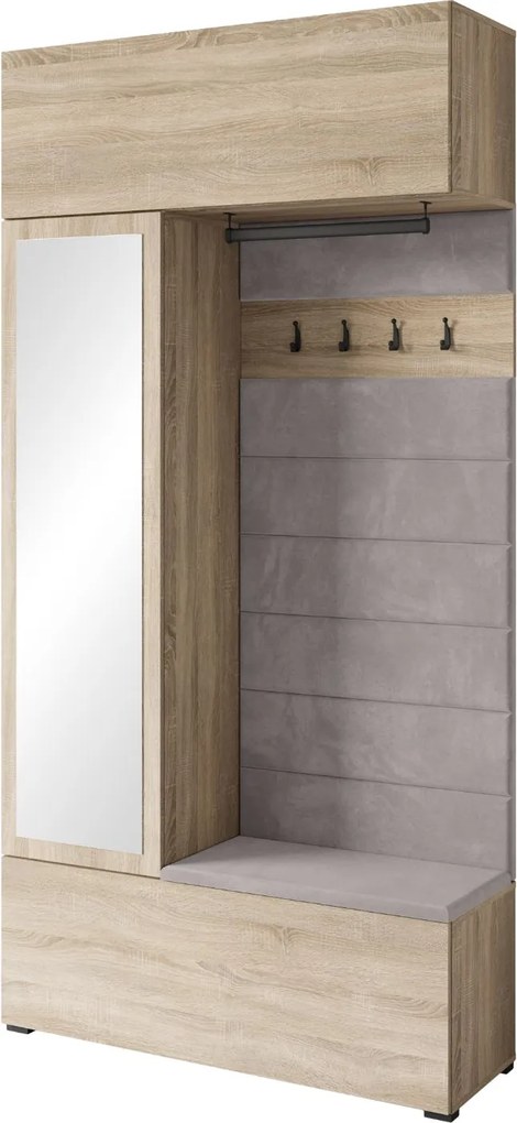 Předsíňová stěna se sedákem 115 cm Tejo dub sonoma (TEJ0091+TEJ244)