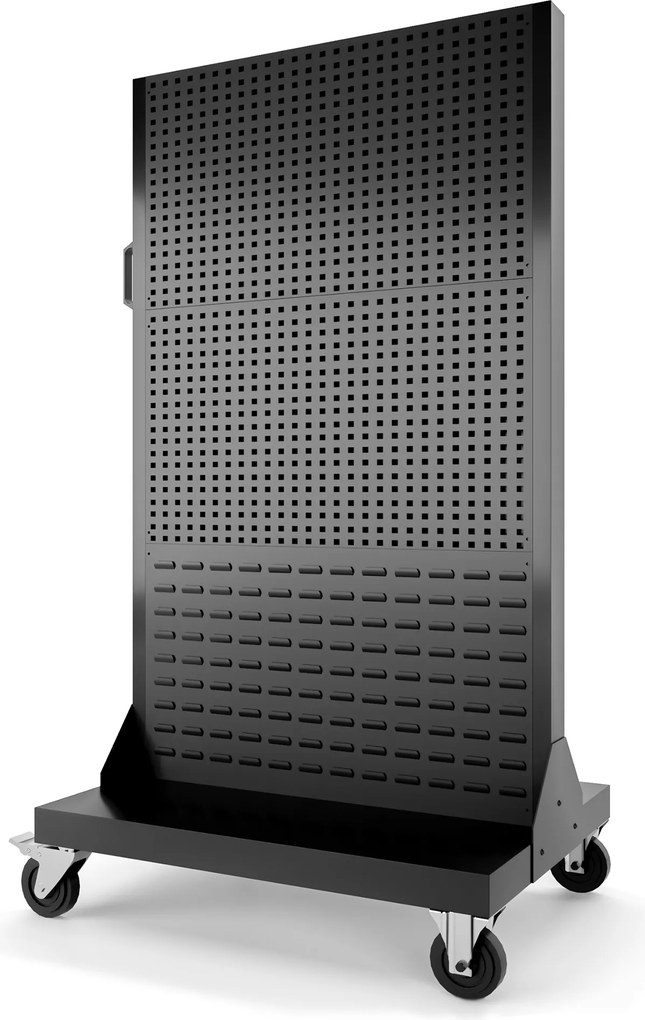 Stěna na nářadí, panel na nářadí MARIUSZ, 965 x 1555 x 610 mm, All Black: černý