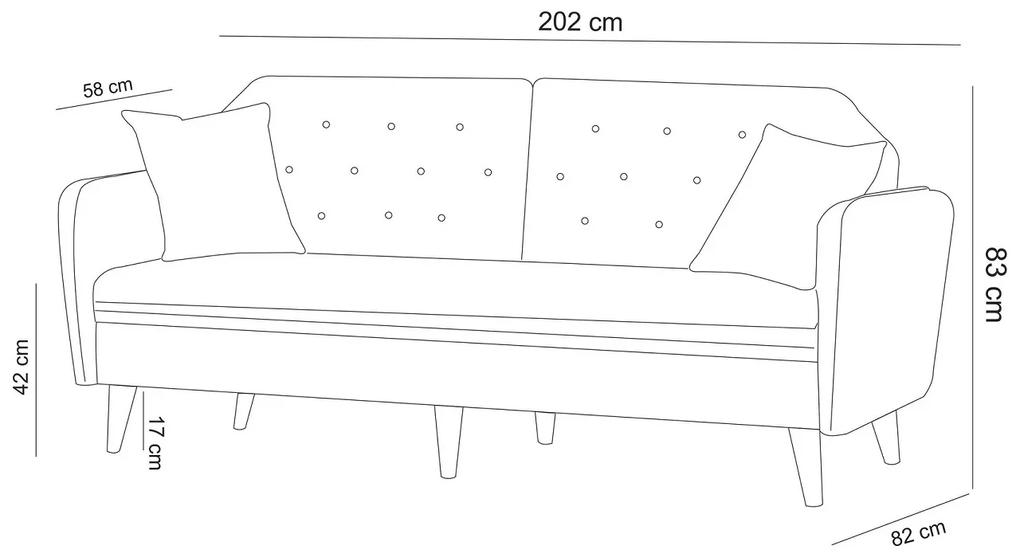 Designová rozkládací sedačka Kaloni 202 cm zelená - II. třída