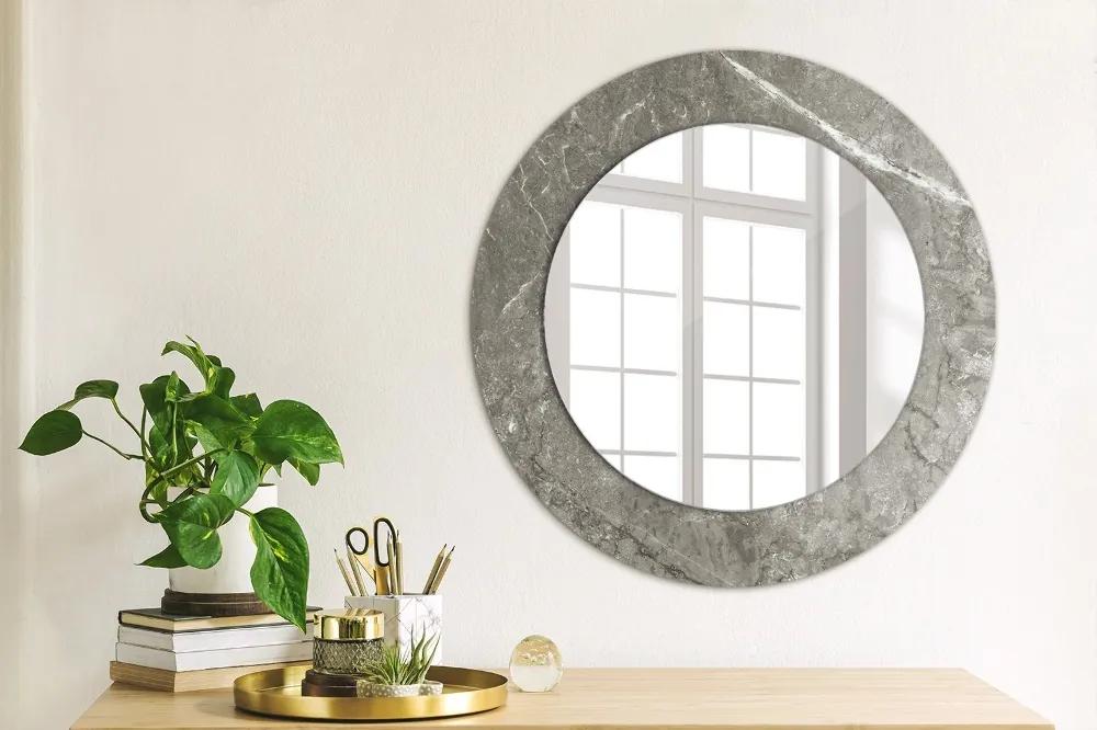 Kulaté zrcadlo tištěný rám Rustikální mramor fi 50 cm