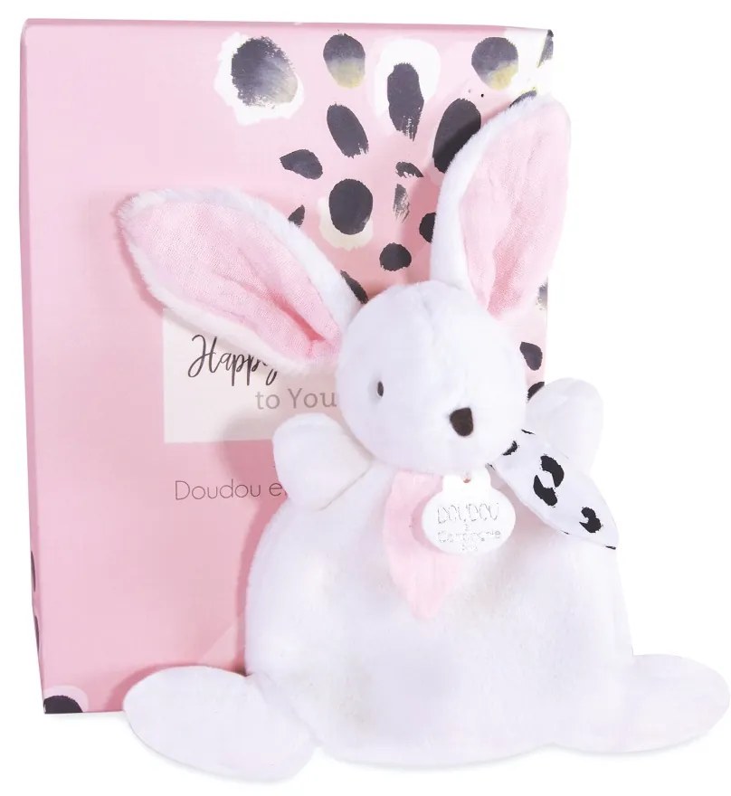 Doudou Dárková krabička růžová - mini králíček 17 cm