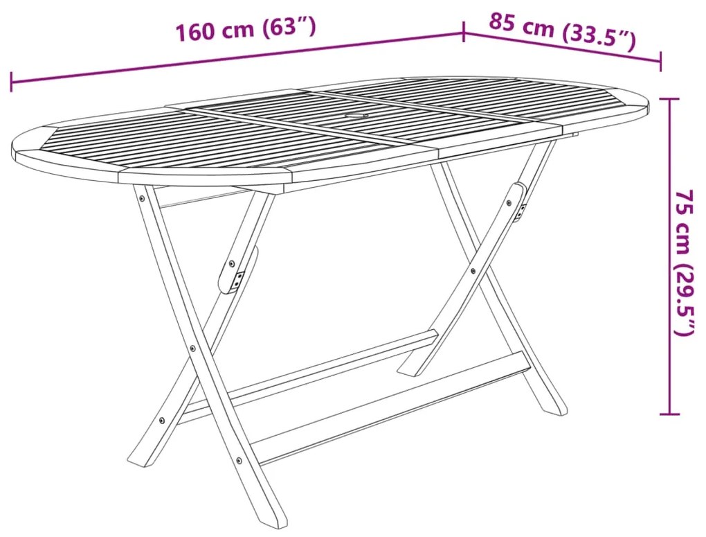 vidaXL Marketos 9dílný skládací zahradní jídelní set masivní akáciové dřevo