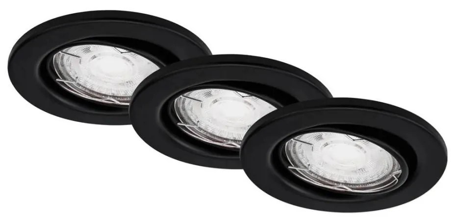 Brilo - SADA 3x LED Koupelnové podhledové svítidlo 1xGU10/5W/230V IP23 černá
