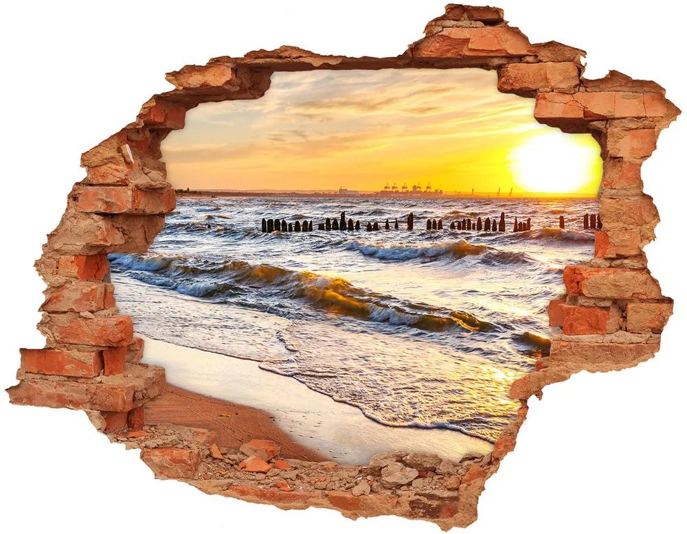 Wallmuralia Nálepka fototapeta 3D Západ slunce pláž 90x70 cm