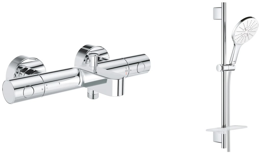 Set vanová baterie Grohe Grohtherm 800 Cosmopolitan 34766000, sprchová sada Grohe Vitalio SmartActive 26598000