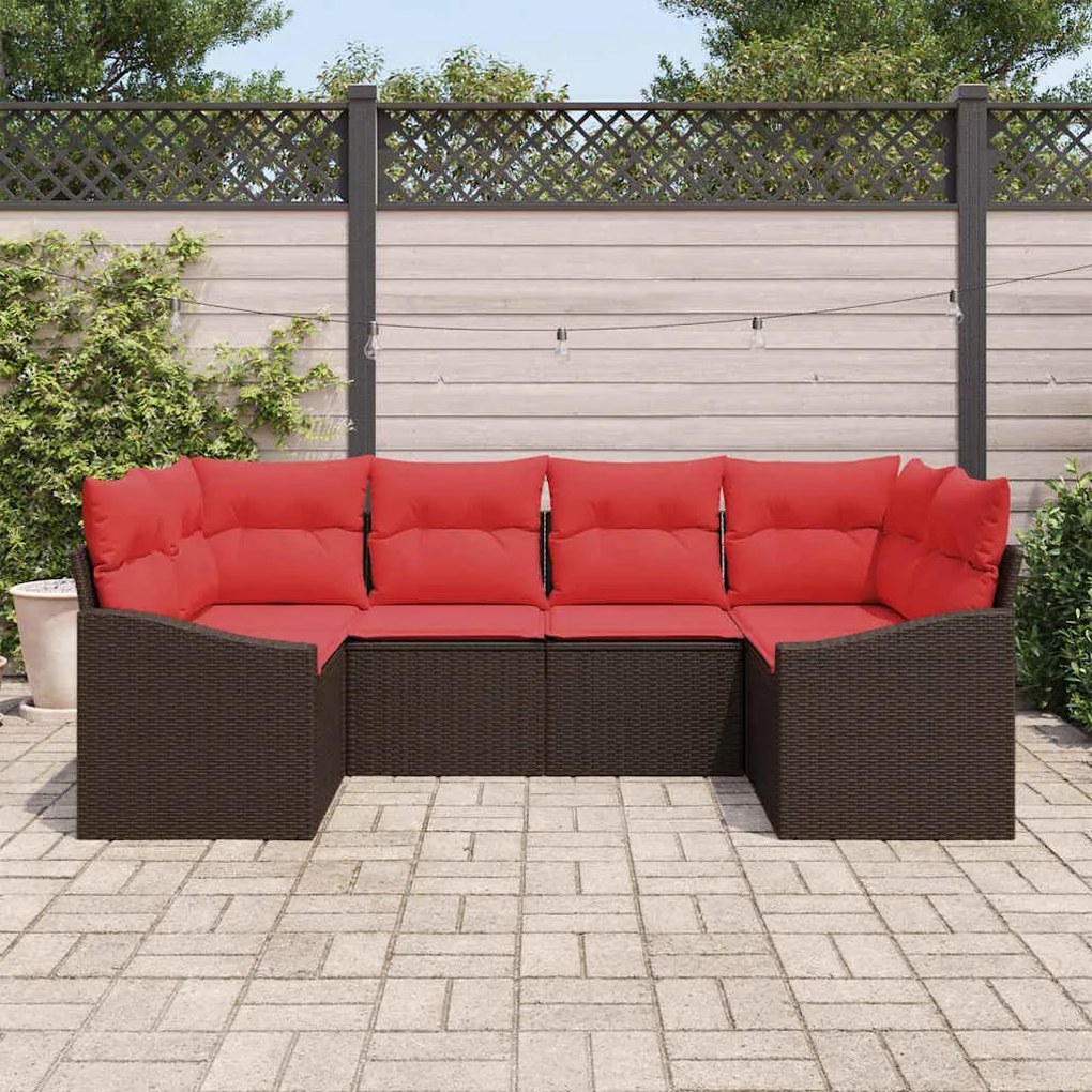 Set pohovek 6 ks Hnědá polyratan 3346864