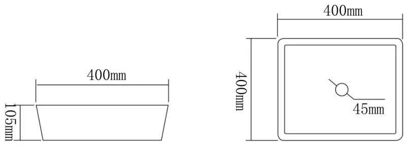 Mexen Mika, skleněné umyvadlo na desku 40 x 40 cm, čirá, 24104000