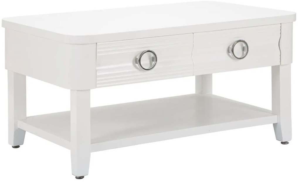 Designový konferenční stolek Hahnunah 90 cm bílý lesk