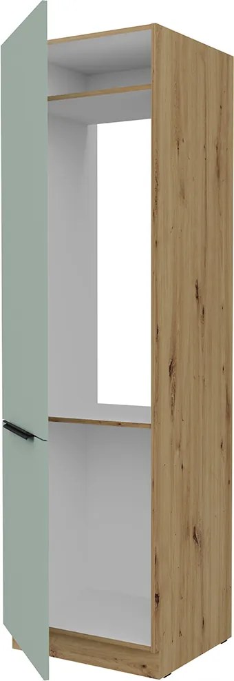 ARIA st | vysoká skříňka 60 LO-210 2F na vestavnou lednici | 60 cm | ANTI FINGERPRINT povrch | artisan/aquamarine
