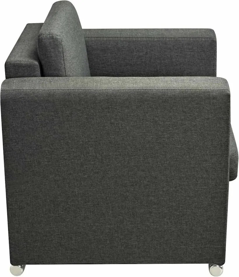 Křeslo tmavě šedé textil 243582
