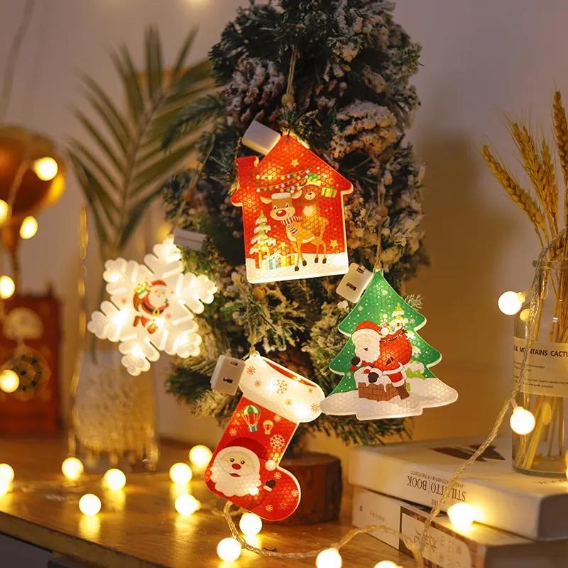 Sada LED světelných vánočních ozdob, různé vánoční motivy, 6ks