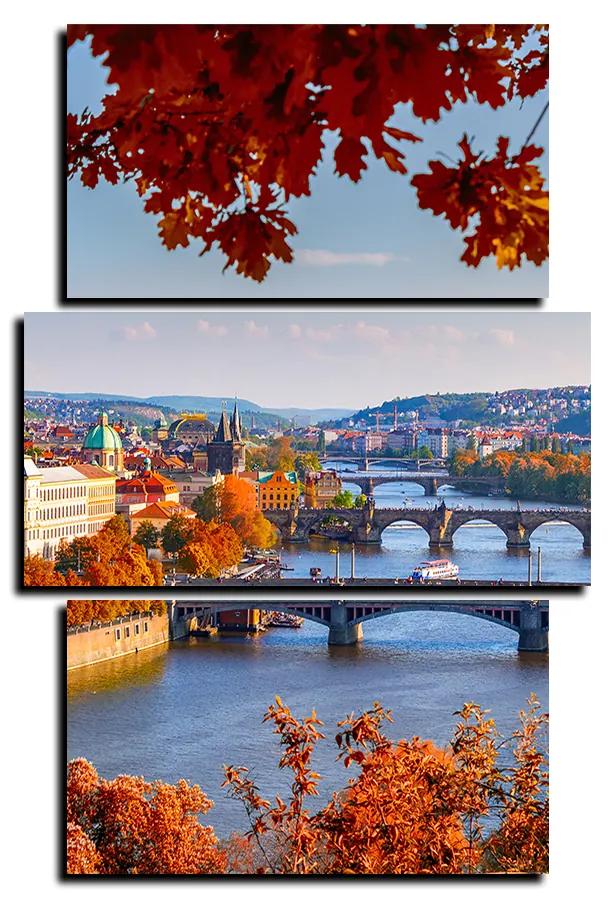 Obraz na plátně - Řeka Vltava a Karlův most - obdélník 7257C (105x70 cm)