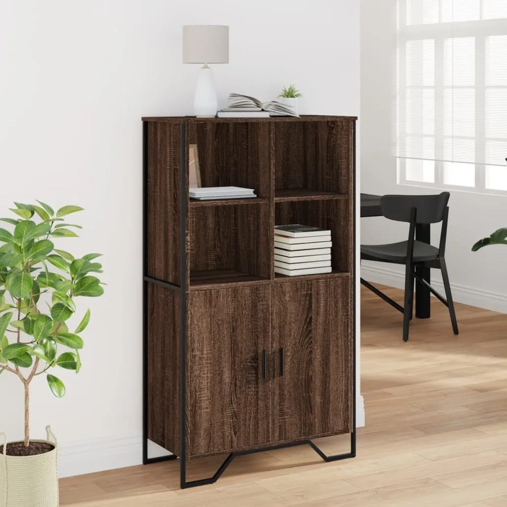 Highboard hnědý dub 79,5 x 35,5 x 137,5 cm kompozitní dřevo 3295311