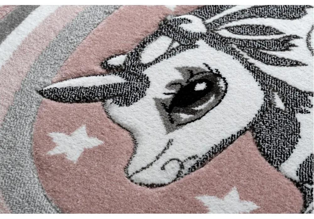 Dětský kusový koberec Pony růžový kruh 160cm