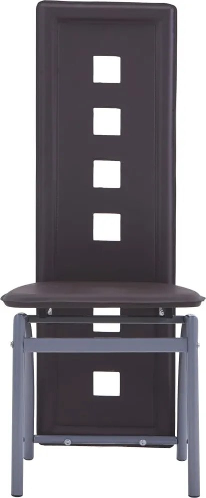 vidaXL Jídelní židle 6 ks umělá kůže [274309] Barva: Hnědá