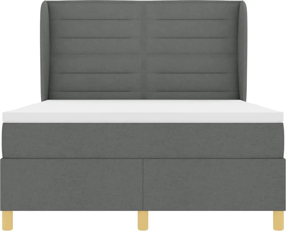 Postel s pružinami a matrací tmavě šedá 90x190 cm Tmavě šedá 3340684