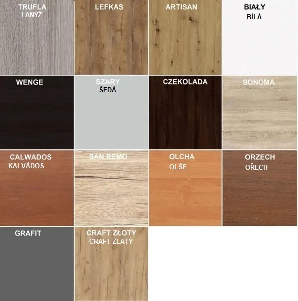 Postel 80 SONEO 13f Stolmex 85,5/60/208,5 barevné provedení: dub sonoma