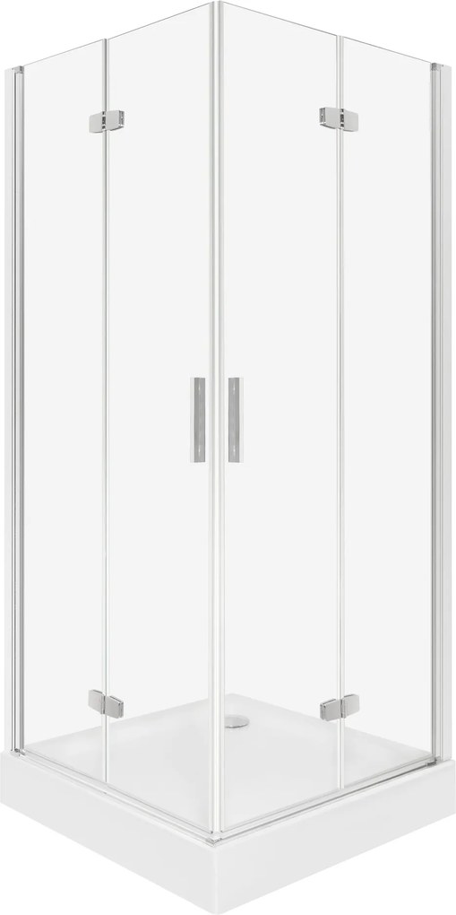 Novoterm Zalamovací otočné sprchové dveře NV-Style DR CHR 80, chrom/transparent - bez vaničky