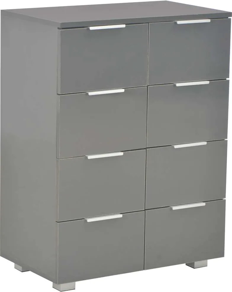 Příborník šedý s vysokým leskem 60x35x80 cm kompozitní dřevo 283714