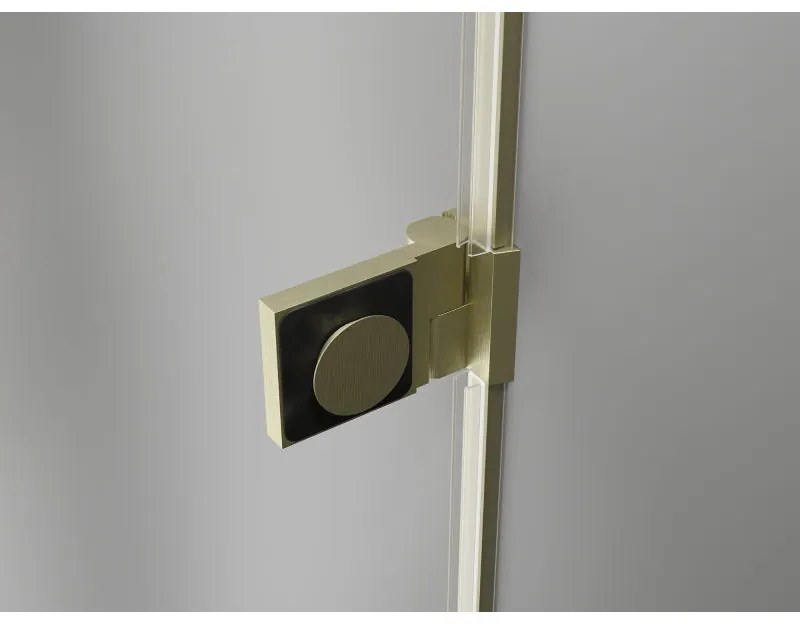 Mexen Lunar-B Duo, výklopný sprchový kout 100 x 70 cm, 8mm čiré sklo, zlatý matný profil, 832-100L-070P-55-00