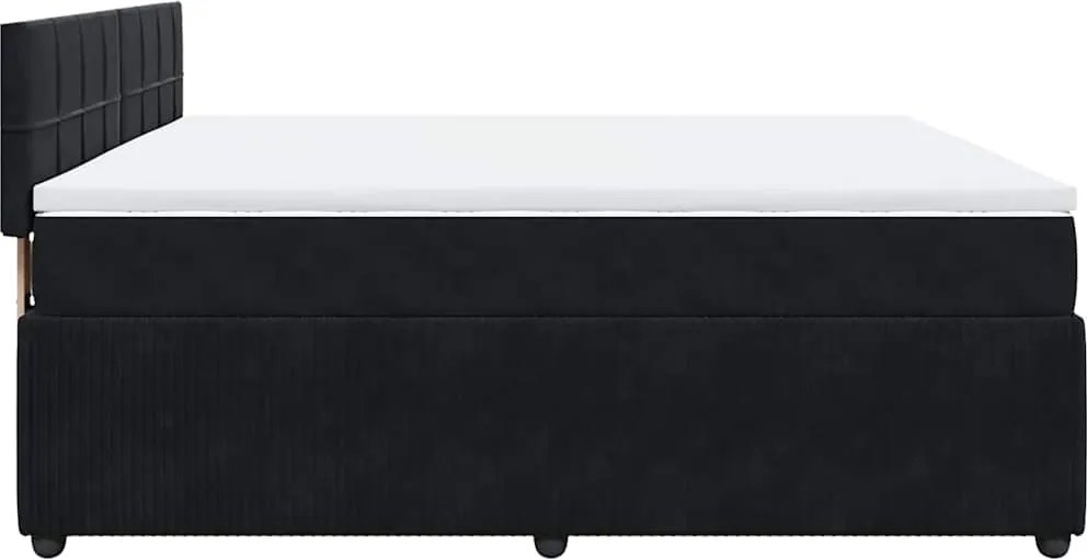 Box spring postel s matrací černá 200x200 cm samet 3290132