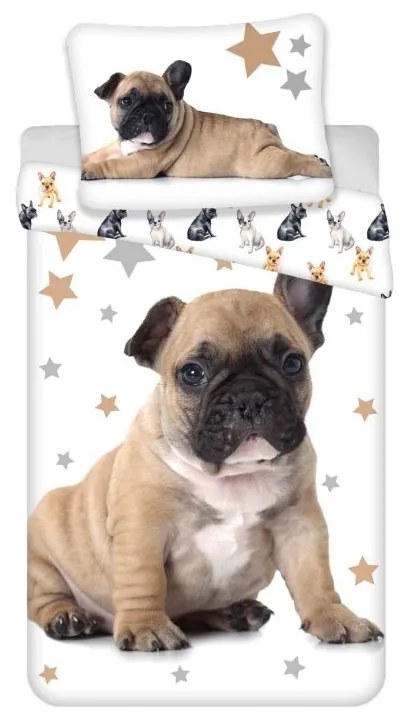 JERRY FABRICS Povlečení Bulldog 02 Bavlna, 140/200, 70/90 cm