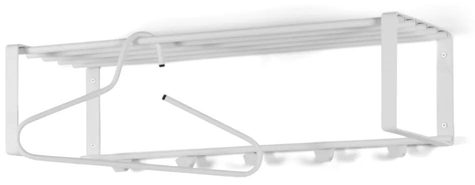 Bílý kovový nástěnný věšák s poličkou Rex – Spinder Design