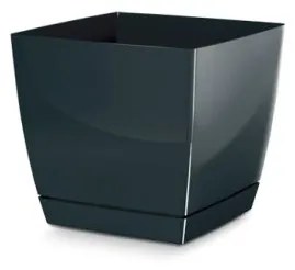 PROSPERPLAST Květináč - COUBI SQUARE P Průměr: 24 cm, Barva: grafit