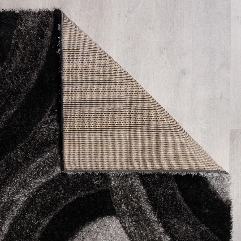 Flair Rugs, AKCE: 80x150 cm Kusový koberec Indulgence Velvet Carved Grey/Black, černá, ložnice
