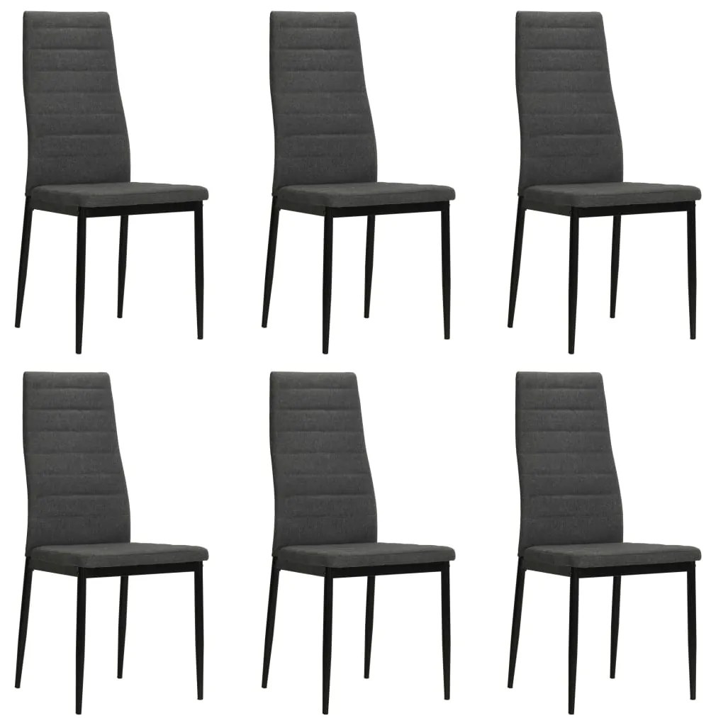 Jídelní židle 6 ks tmavě šedé textil 275379