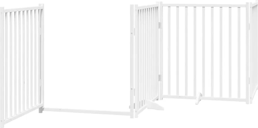 Zábrana pro psy s dvířky skládací 12 panelů bílá 960 cm topol 3155736