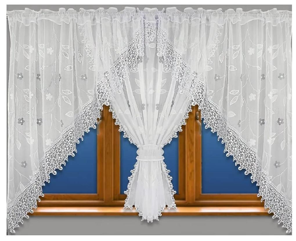 BytoTex Luxusní hotová kusová záclona Rozálie šedé květy 400x165 cm | BIANO
