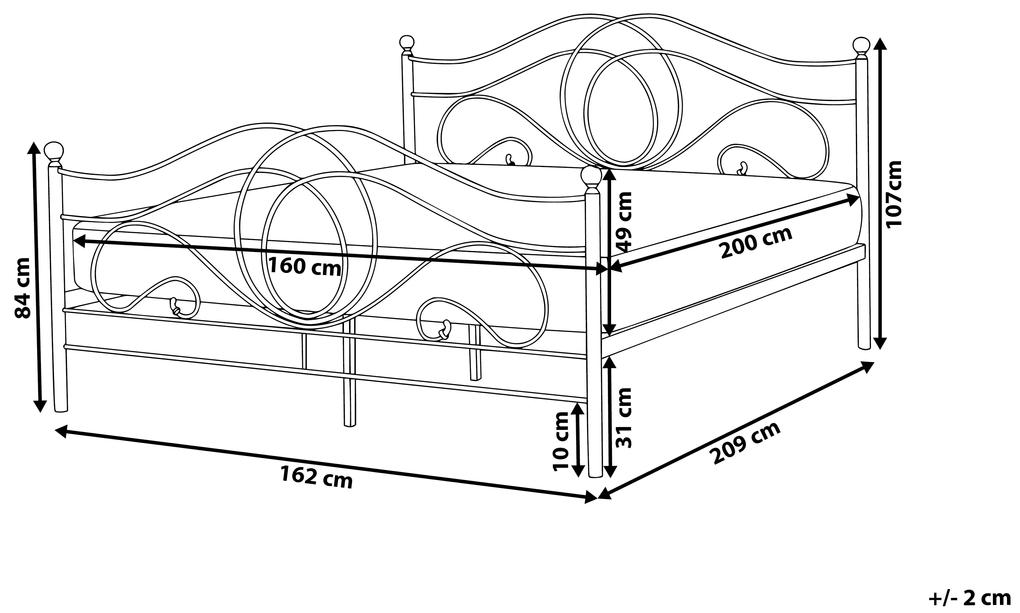 Manželská postel 160 cm LAURA (s roštem) (černá). 1007330
