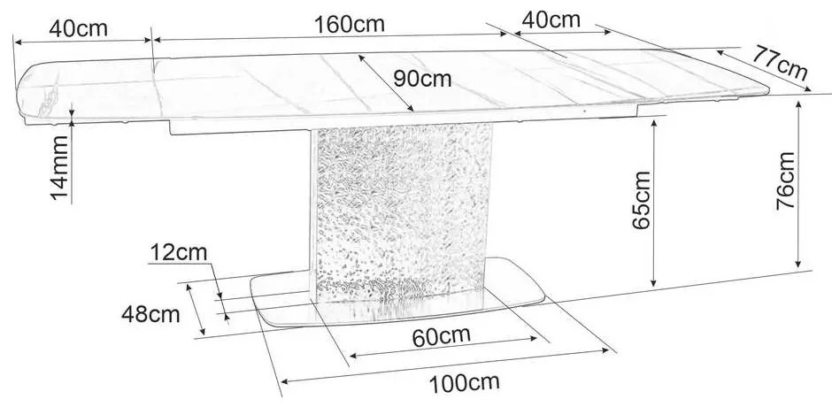 Jídelní stůl Atrage, tmavě zelená / stříbrná