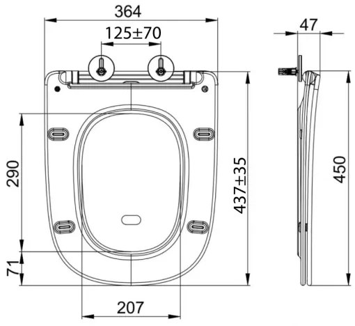Sapho - Záchodové prkénko SoftClose BELLO bílá
