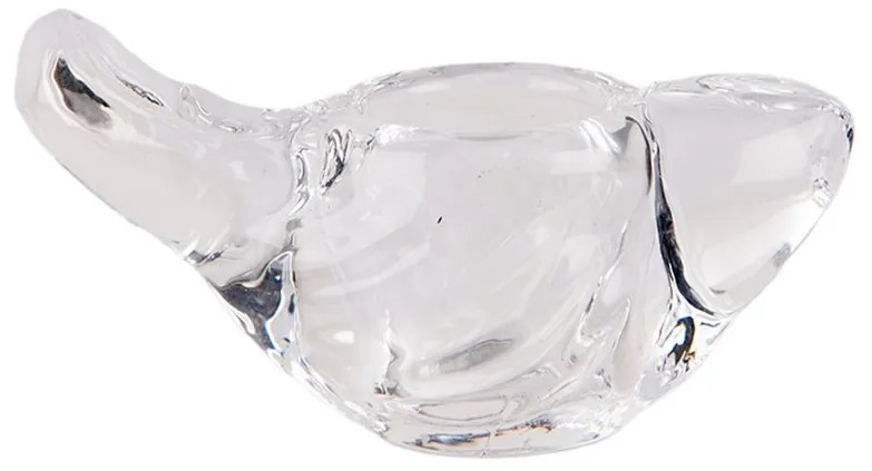 Transparentní skleněný svícen na úzkou svíčku ve tvaru ptáčka - 8*4*5 cm