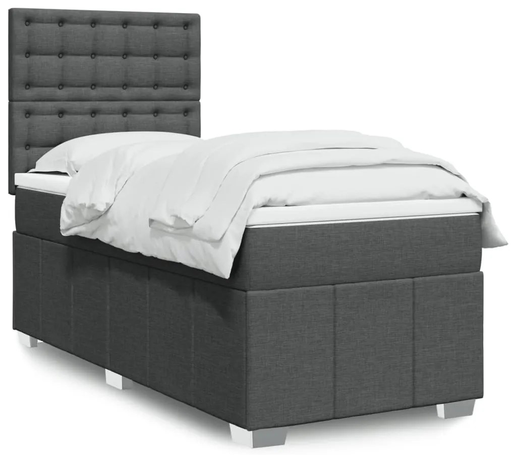 Box spring postel s matrací tmavě šedá 80 x 200 cm textil 3293810