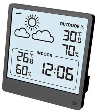 JVD Digitální černý budík do sítě JVD SB3347.2