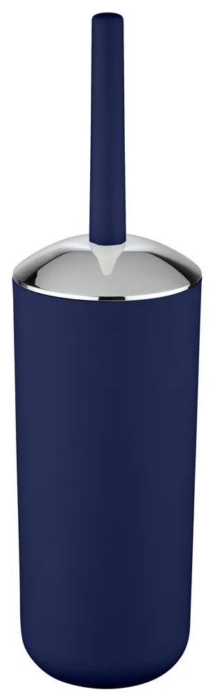 Uzavíratelný zásobník na WC BRASIL, barva modrá + štětka WC, WENKO