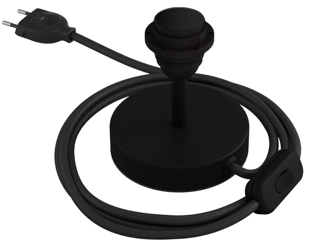 creative cables Kovová stolní lampa Alzaluce pro stínidlo Velikost: 15 cm, Barva: Černá Perleť