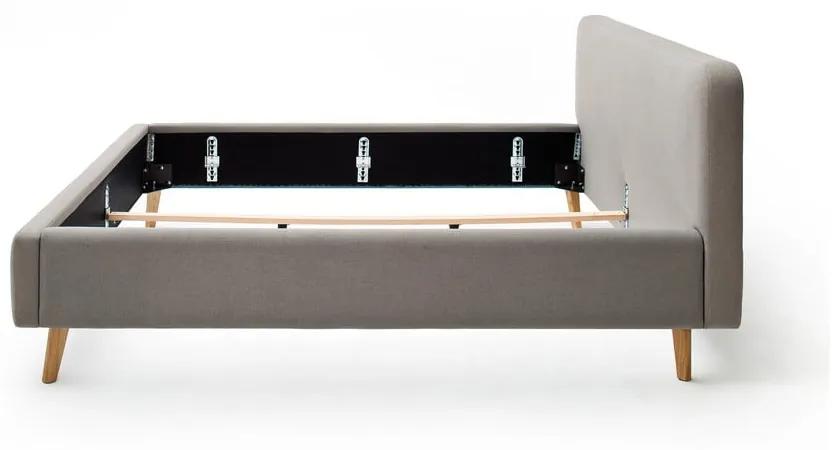 Šedohnědá čalouněná dvoulůžková postel 140x200 cm Mattis – Meise Möbel