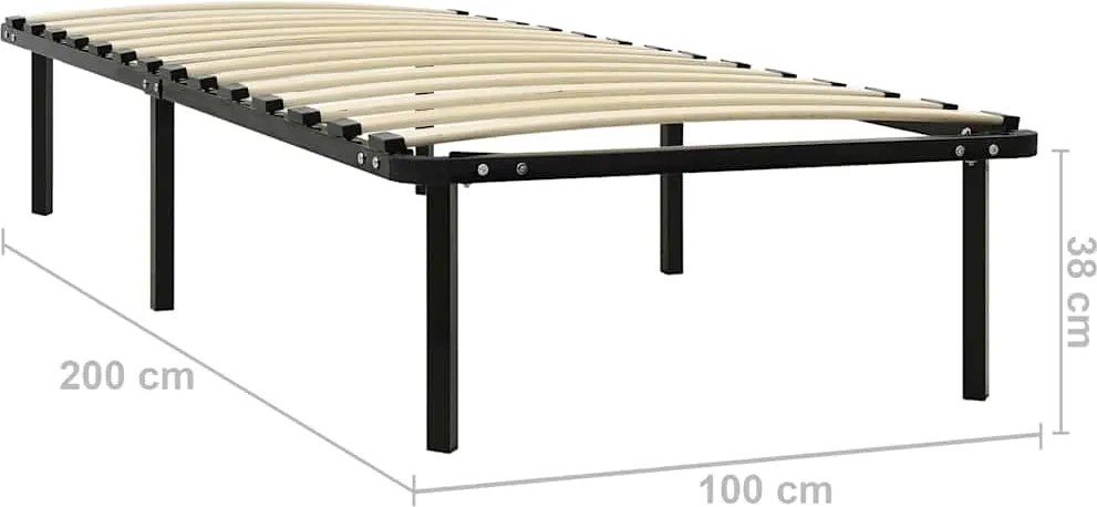 Rám postele černý kov 100 x 200 cm 284679