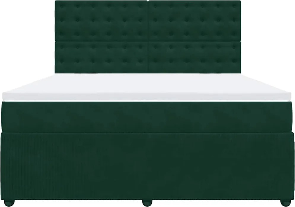Box spring postel s matrací tmavě zelená 180x200 cm samet 3292421